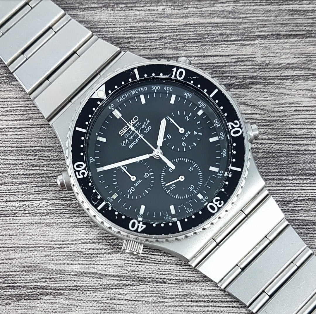 1983 Seiko Sports 100 'Speedmaster' Quartz Chronograph 7A28-7040 – Mornington Watches